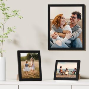 Vittanly 11x14 Picture Frames for Wall Set of 9, Display 8x10 Pictures with Mat or 11x14 without Mat, Collage Frames for Wall or Tabletop, Perfect for Home Décor, Black