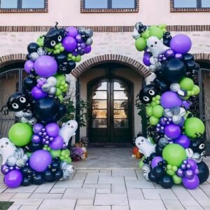 150pcs Purple Balloons Different Sizes Pack, 18 12 10 5 Inch Party Balloon Garland Arch Kit for Birthday Gender Reveal Baby Shower Graduation Party Supplies(With 2 Ribbons)