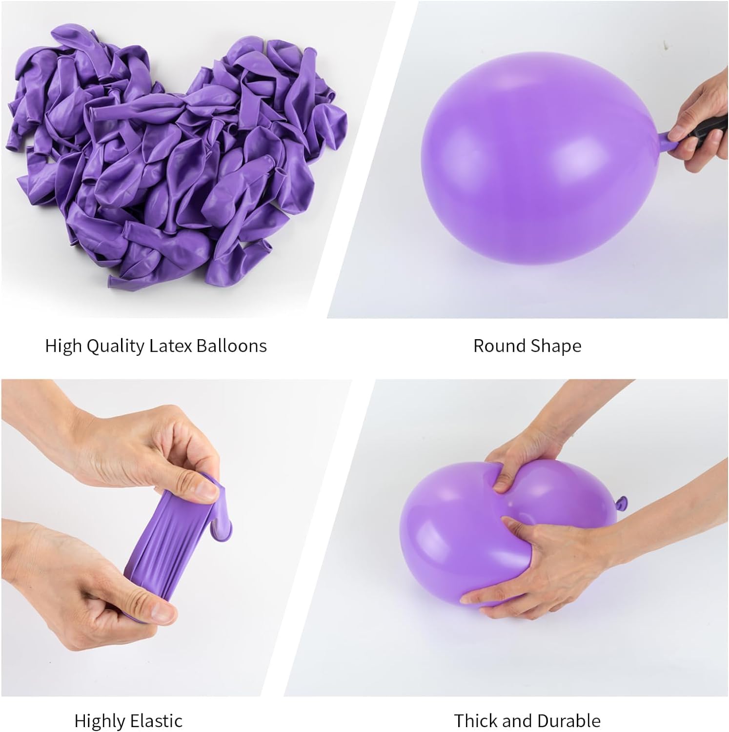 150pcs Purple Balloons Different Sizes Pack, 18 12 10 5 Inch Party Balloon Garland Arch Kit for Birthday Gender Reveal Baby Shower Graduation Party Supplies(With 2 Ribbons)