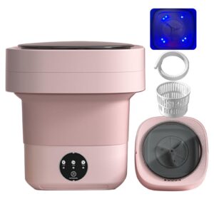 portable mini washing machine, mini washer 6l high capacity with 3 modes deep cleaning for underwear, baby clothes, or small items, foldable washing machine with spin dryer-apartment, dorm, camping, rv travel laundry