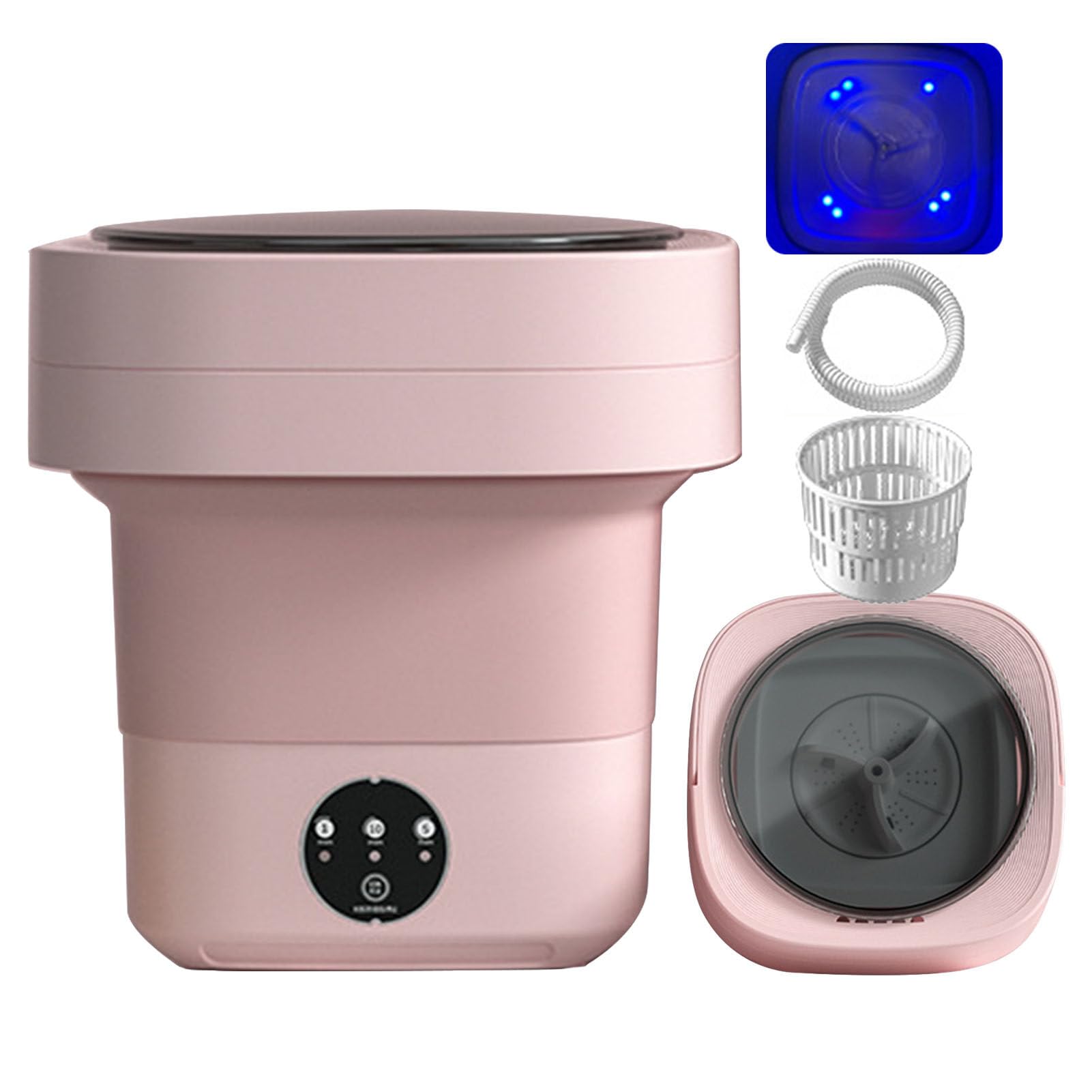 Portable Mini Washing Machine, Mini Washer 6L High Capacity with 3 Modes Deep Cleaning for Underwear, Baby Clothes, or Small Items, Foldable Washing Machine with Spin Dryer-Apartment, Dorm, Camping, RV Travel laundry