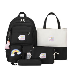 han yuan kawaii backpack set 4pcs aesthetic school bags cute backpack set for girls teen back to school