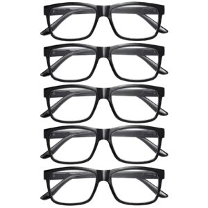 aimisuv 5 pack reading glasses for women men - blue light blockinguv filter computer readers,anti eyestrain eyeglasses (light black, 2.50, x)