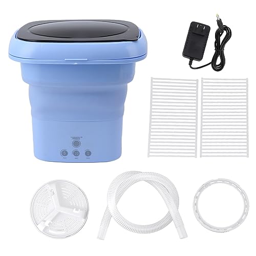 LAVEN Folding Washing Machine, High Efficiency 100~240V Portable Bucket Washing Machine High Speed Motor TPE and PP with Drain Pipe for Apartment (US Plug)