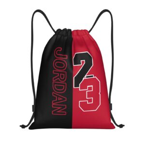 number 23 drawstring backpack sports gym bag shopping beach sport yoga travel string bag for men women