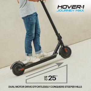 Hover-1 Journey Max Adult Electric Scooter with 700W Brushless Dual Motor Hill Climber, 19 mph Max Speed, and 26 Mile Range