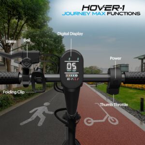 Hover-1 Journey Max Adult Electric Scooter with 700W Brushless Dual Motor Hill Climber, 19 mph Max Speed, and 26 Mile Range