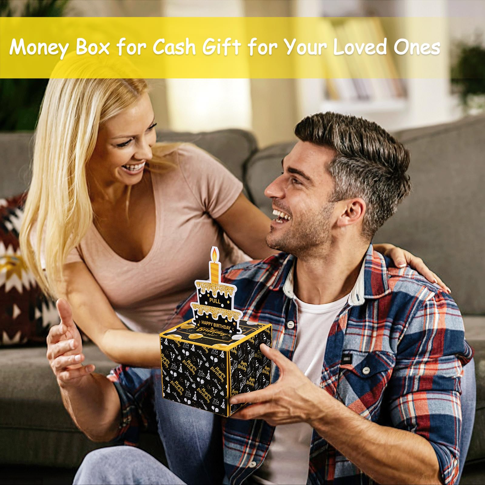 Meiidoshine Money Box with Pull Out Birthday Card and Bags - A Fun Way to Gift Cash for Birthdays