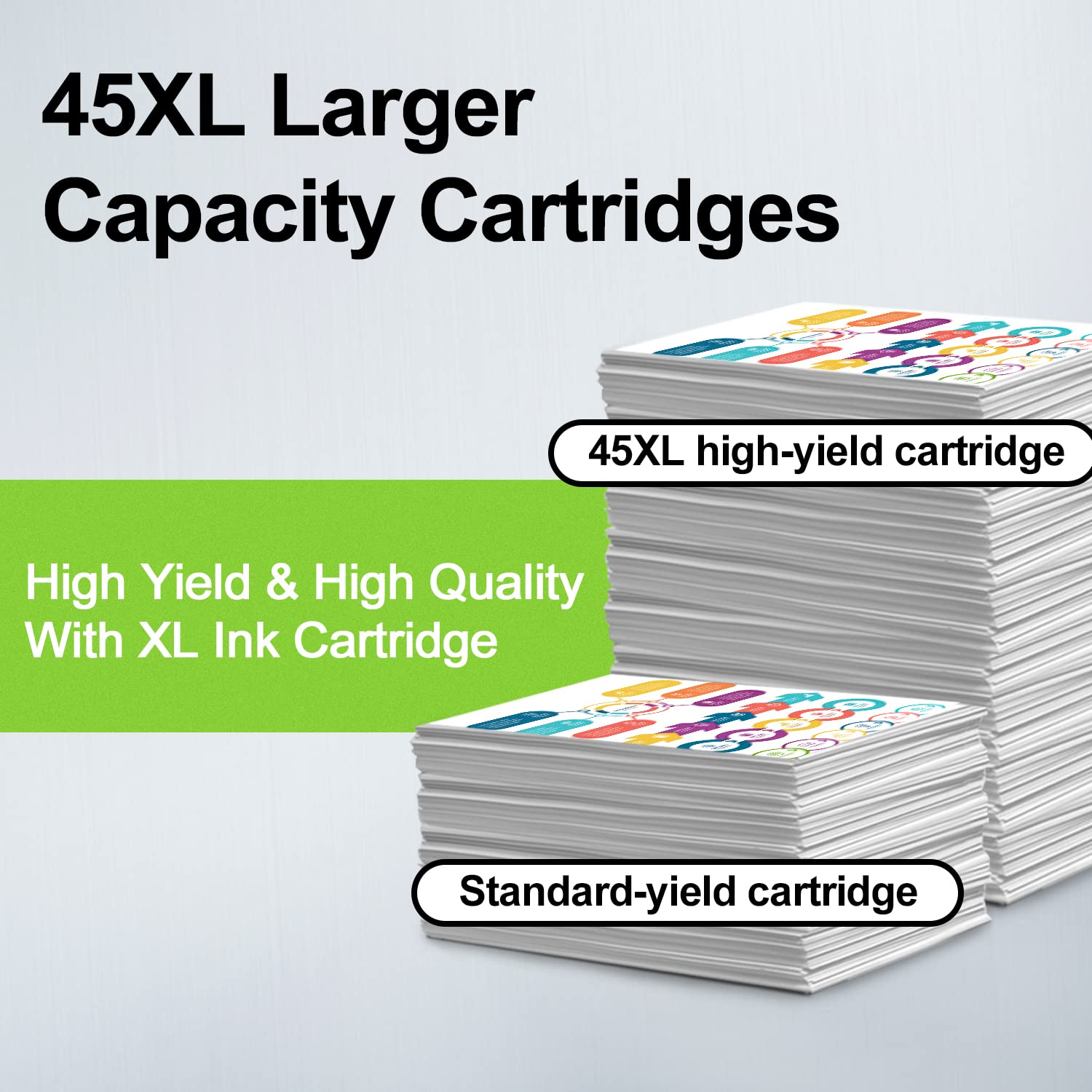 45XL Black Ink Cartridge Replacement for HP 45 for Color Copier 180 Deskjet 830 850 870 890 930 950 820Cse PhotoSmart 1000 1215 1115 (1-Pack)