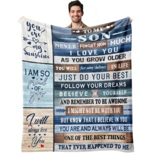 xalazy gifts for son blanket 60"x50", son gifts from mom/dad, adult son gift ideas, birthday gifts for son, to my son gifts from mom, gifts for son from mom, gifts for adult son, to my son gifts throw