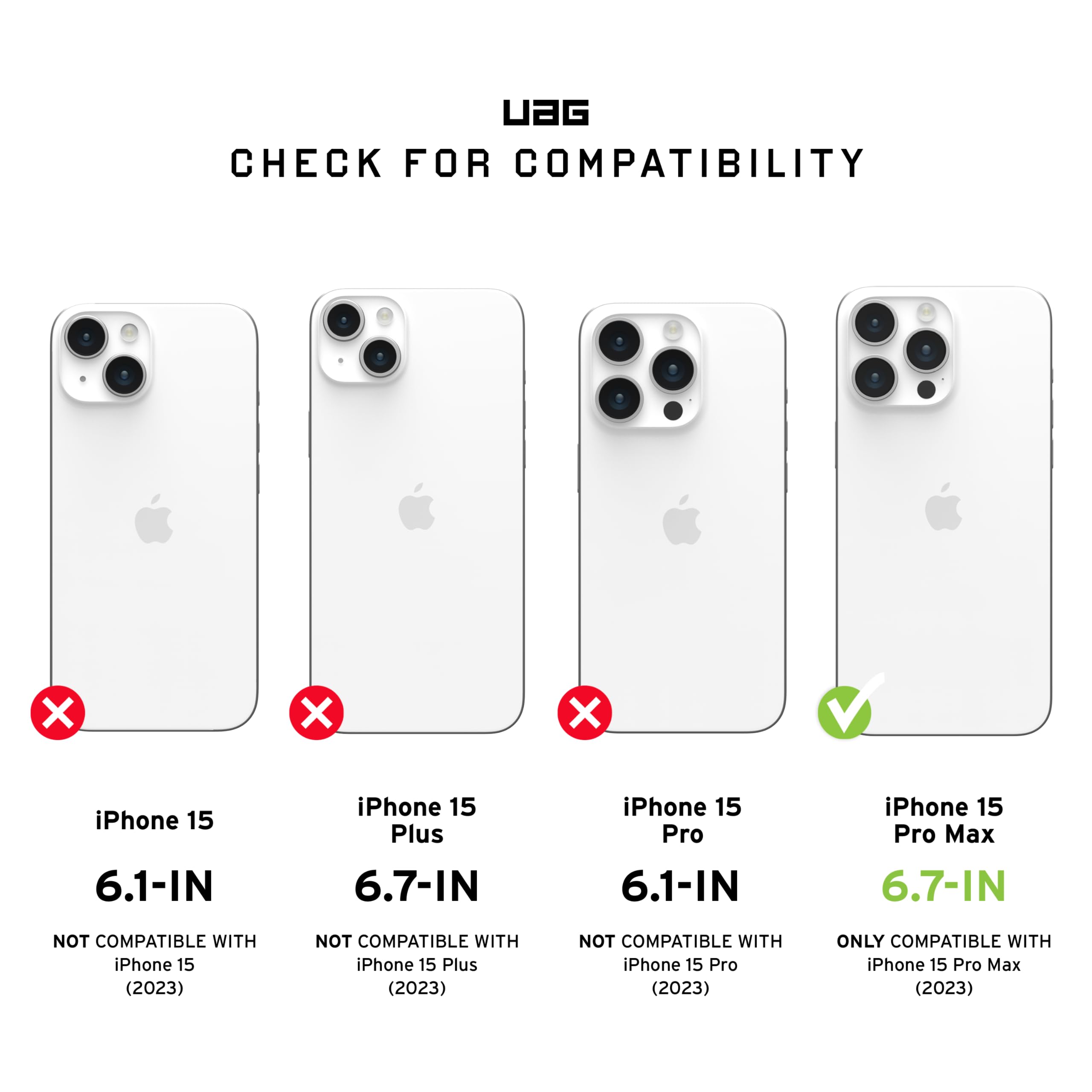 URBAN ARMOR GEAR UAG [Updated Ver] Compatible with iPhone 15 Pro Max Case 6.7" Plyo Ice/Silver Built-in Magnet Compatible with MagSafe Charging Rugged Anti-Yellowing Transparent Clear Protective Cover