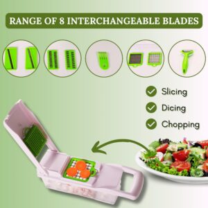 13-in-1 Food Chopper, Professional Veggie Slicer cutter, vegetables chopper, and Garlic Chopper with 8 Interchangeable Blades and Container vegetable chopper Kitchen Essential for Effortless Meal prep