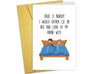 nchigedy funny birthday card for husband wife, lovely anniversary card for him her, humorous love you card, romantic valentines day card