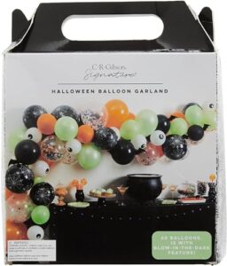 c.r. gibson cbgm-25325 halloween fall celebration balloon garland arch kit, 16 foot arch, multicolor, 60pcs