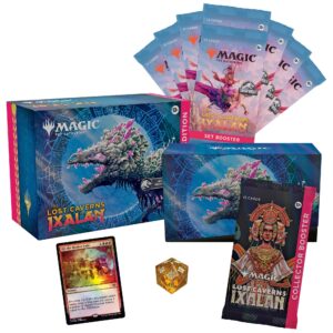 magic: the gathering the lost caverns of ixalan bundle: gift edition - 8 set boosters, 1 collector booster + accessories