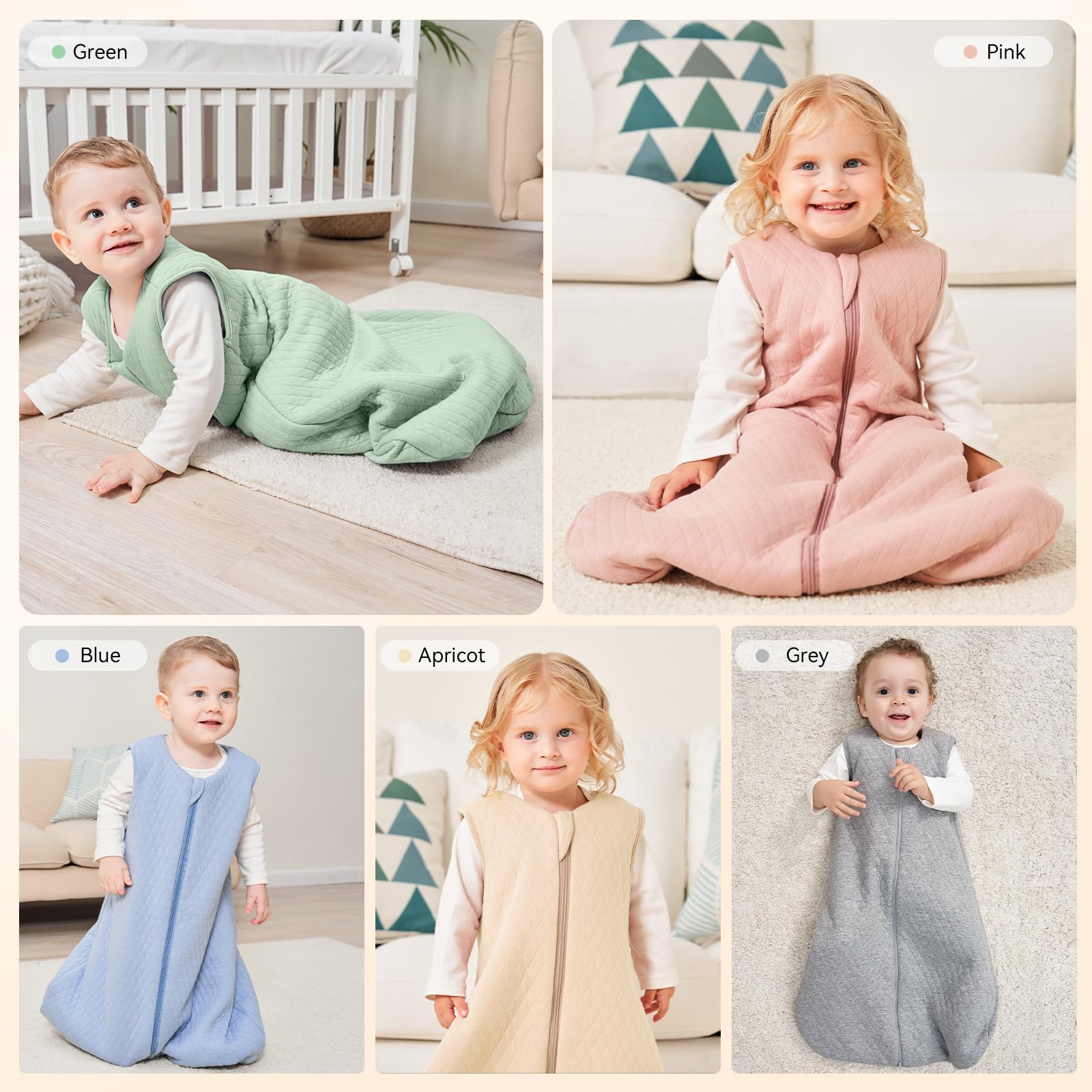 Yoofoss Baby Sleep Sack 12-18 Months TOG 2.5 Winter Baby Wearable Blanket, 100% Cotton Toddler Sleeping Sack 2-Way Zipper Warm Quilted Sleepsack