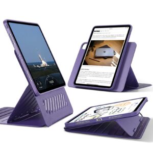 esr for ipad pro 12.9 case (6th/5th generation, 2022/2021), removable magnetic cover, adjustable portrait/landscape stand with raised display view, 9 standing angles, shift series, purple