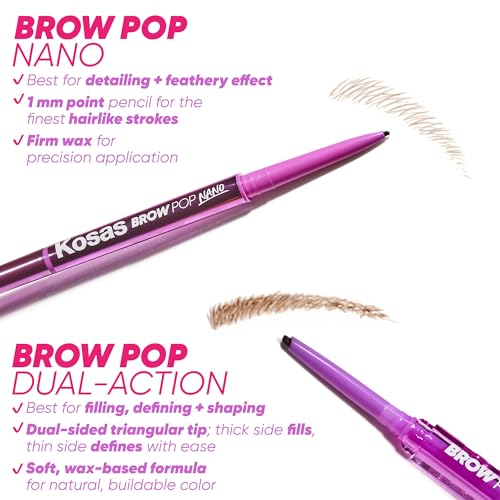 Kosas Brow Pop Nano Ultra-Fine Detailing Pencil - Medium Brown (Neutral medium brown) DFGHJ6-5