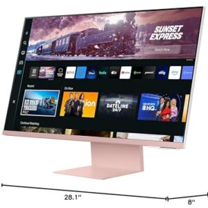 SAMSUNG 27" M80C UHD HDR Smart Computer Monitor Screen with Streaming Wireless Remote PC Access, Alexa Built-in (LS27CM80PUNXZA), Sunset Pink