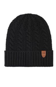 coach men's cable cuff beanie, black