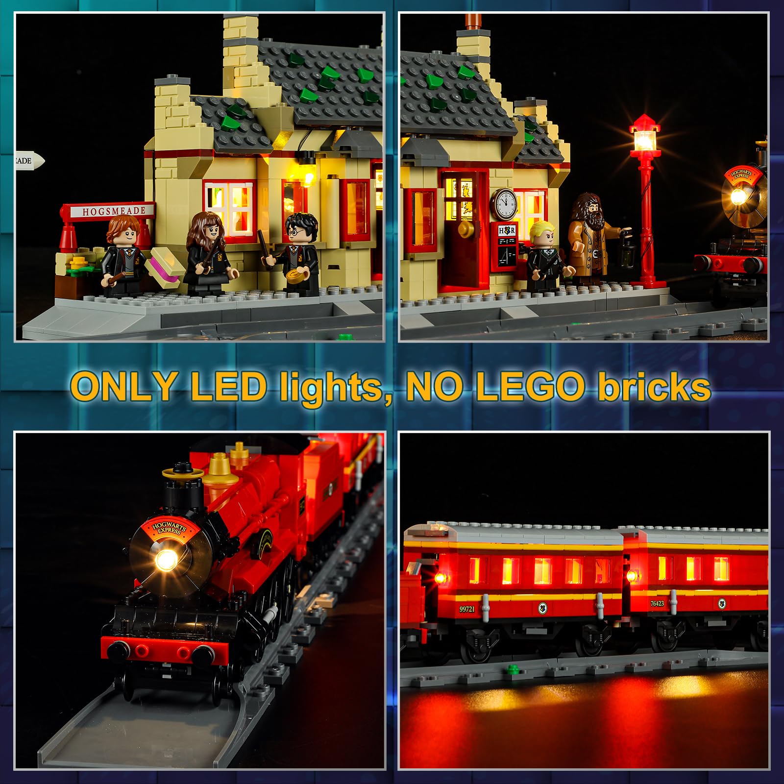 Vaodest LED Light for Lego 76423 Hogwarts Express & HogsmeadeStation Set,Design and Configuration Compatible with Model 76423(LED Light Only, Not Building Block Kit)