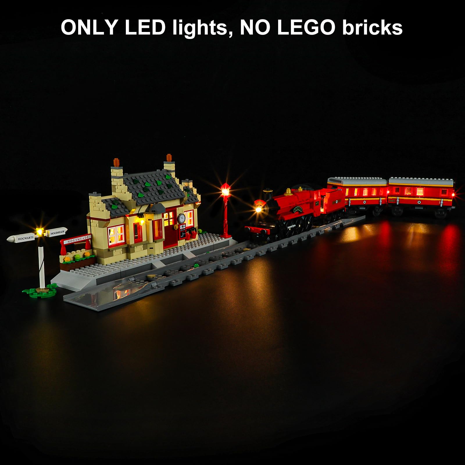 Vaodest LED Light for Lego 76423 Hogwarts Express & HogsmeadeStation Set,Design and Configuration Compatible with Model 76423(LED Light Only, Not Building Block Kit)