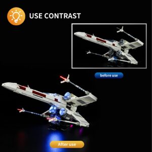 Vaodest LED Light for Lego 75355 Star Wars X-Wing Starfighter Set,Design and Configuration Compatible with Model 75355(LED Light Only, Not Building Block Kit)