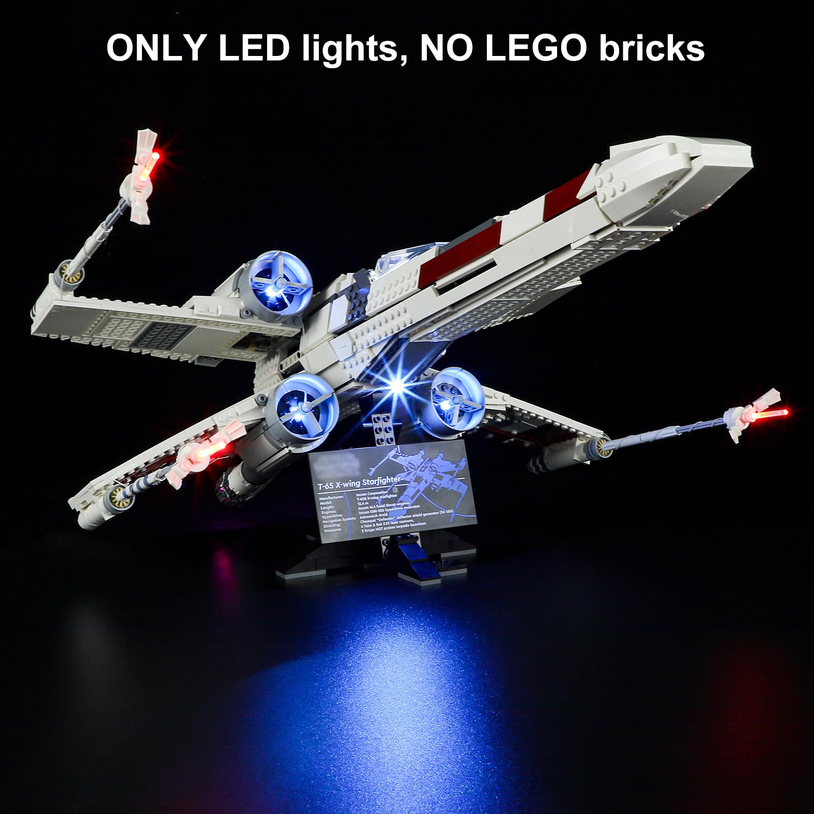 Vaodest LED Light for Lego 75355 Star Wars X-Wing Starfighter Set,Design and Configuration Compatible with Model 75355(LED Light Only, Not Building Block Kit)