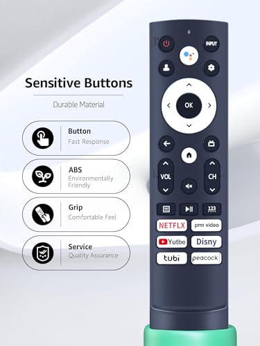 ERF3M90H Replacement Remote Control for Hisense Google Android TV 43A6H 43A65H 50A6H 55A6H 50U6H 55U6H 65A6H 65U6H 65U7H 65U8H 75A6H 75U8H (without Voice Function)