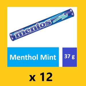 Menthol Mint Chewy Candy Rolls - Dragees Cooling Menthol and Smooth Non Melting Fun Party Travel Office 1.32 Oz Pack of 12