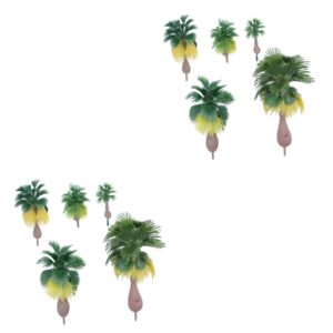 villcase 30 pcs landscape coconut model trees faux plant mini garden accessories rainforest decor model railroad scenery supplies miniature home decor green model tree set supplies palm