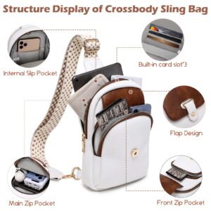 Eslcorri Small Sling Bag for Women Trendy - Crossbody Fanny Packs for Women Leather Multipurpose Cross Body Belt Chest Bag Anti Theft Sling Purse with Adjustable Strap for Casual Travel Shopping