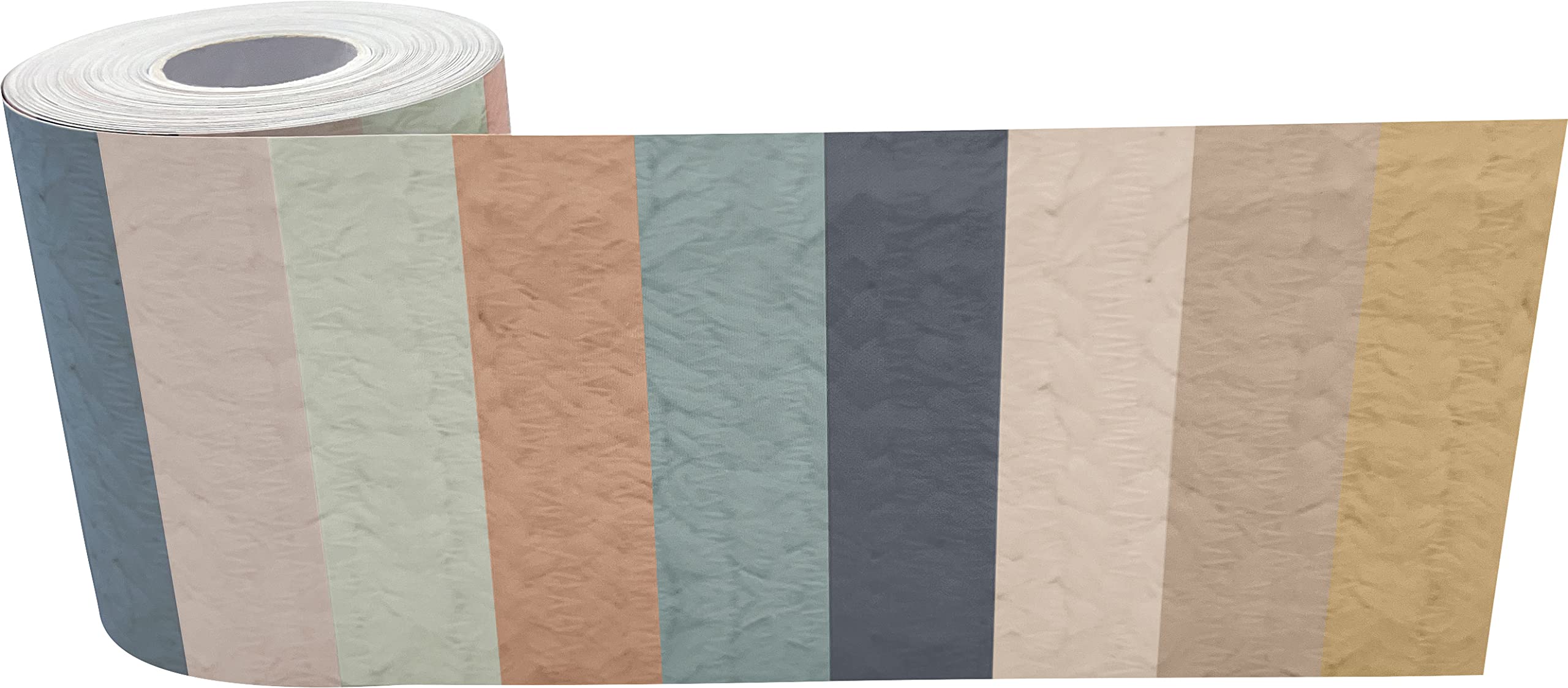 Light Mauve Better Than Paper® Bulletin Board Roll & Everyone is Welcome Stripes Straight Rolled Border Trim (TCR8909)