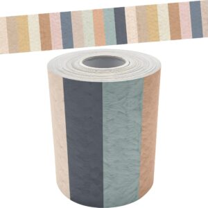 Light Mauve Better Than Paper® Bulletin Board Roll & Everyone is Welcome Stripes Straight Rolled Border Trim (TCR8909)