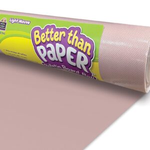 Light Mauve Better Than Paper® Bulletin Board Roll & Everyone is Welcome Stripes Straight Rolled Border Trim (TCR8909)