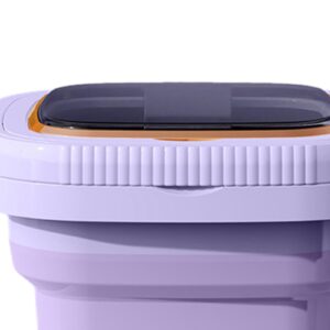 Portable Foldable Washing Machine, Compact Small Washer, Easy to Carry for Apartment, Camping, Dorm, Underwear, 9L violet clear lid