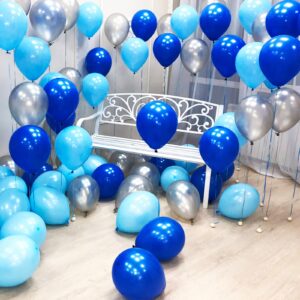 RUBFAC 50pcs Royal Blue Latex Balloons, 12 Inch Helium Party Balloons, Latex Balloons for Balloon Garland Arch as Wedding, Birthday, Graduation, Baby Shower, Bridal Shower