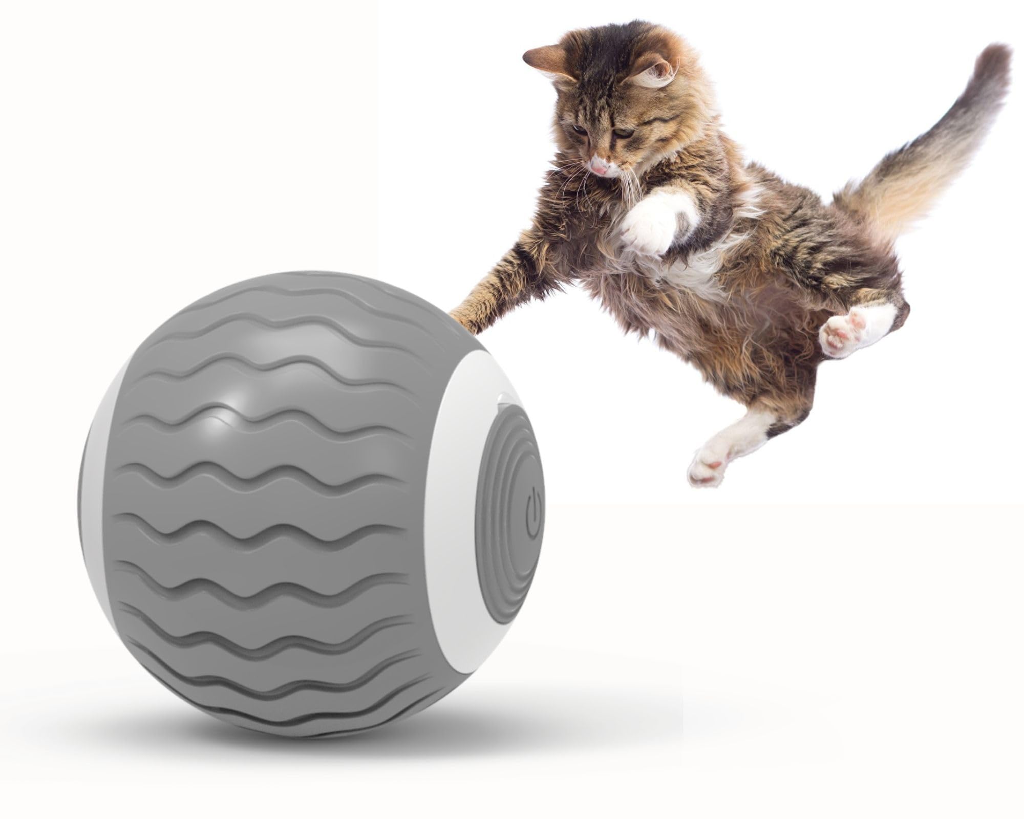 MYKIKI´s Catnip Smart Interactive Cat Toy, 2 Modes to Use, Automatic Rolling Ball for Indoor Cat Kitten, Quiet Operation, Easy to Use, Obstacle Avoidance, USB Rechargeable.