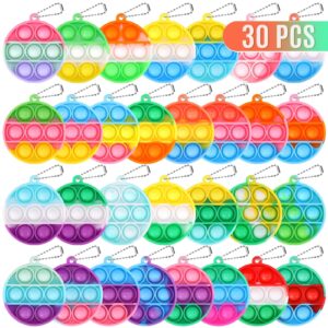 dodolol 30 pack kids party favors fidget toys bulk mini pop fidget keychain its birthday party favors for kids 4-8,8-12 small pinata stuffers classroom prizes fidgets it students goodie bag stuffers