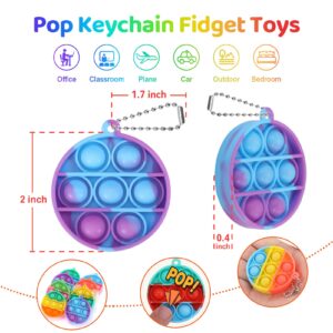 DODOLOL 30 Pack Kids Party Favors Fidget Toys Bulk Mini Pop Fidget Keychain Its Birthday Party Favors for Kids 4-8,8-12 Small Pinata Stuffers Classroom Prizes Fidgets It Students Goodie Bag Stuffers