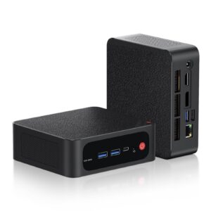 beelink ser5 max mini pc, amd ryzen 7 5800h (8c/16t, up to 4.4ghz), 32gb ram ddr4 1tb nvme m.2 ssd, mini desktop computer support 4k@60hz/wifi6/bt5.2/dp1.4/hdmi/type-c/gaming pc