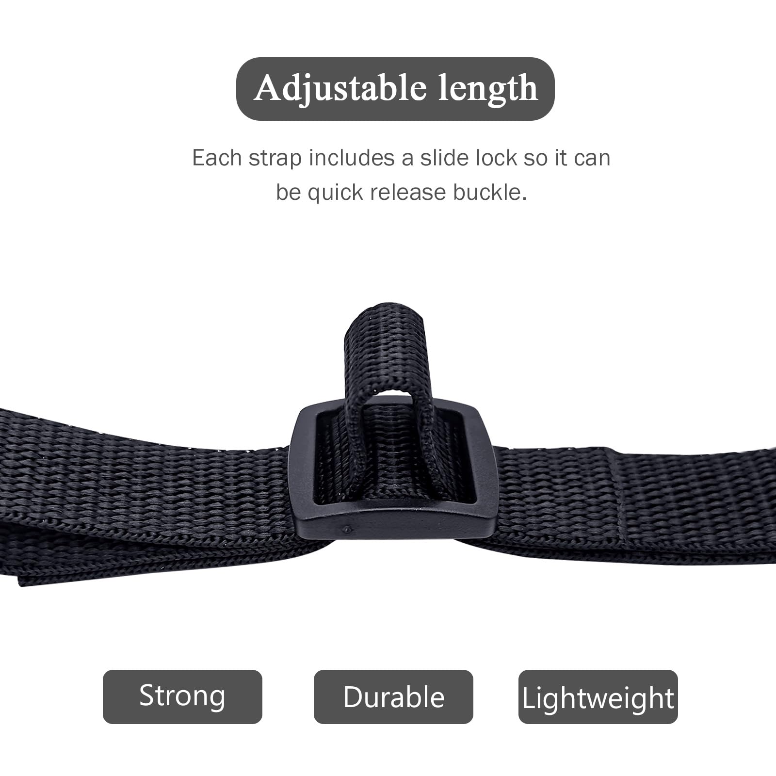 Medsuo Adjustable Backpack Chest Strap Replacement Backpack Waist Strap Sternum Strap Chest Harness Secures Chest Belt with Snap Buckles for Fabric Backpack Straps (Black)