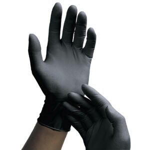 Adenna Phantom Disposable 6 mil Powder-Free Latex Gloves, Medical Grade, Black,Medium