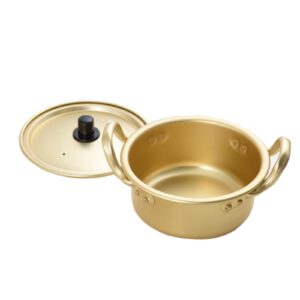 aluminium korean ramen noodle pot 14/16/18/20/22cm stockpot soup cooking pot with lid soup stew pot saucepan small pasta pot cookware for home hotel commercial (14cm)