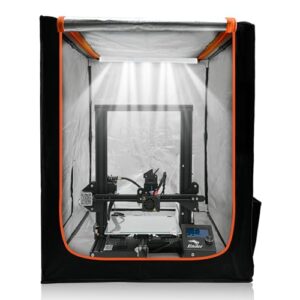 3d printer enclosure with led lighting, fireproof dustproof tent constant temperature protective cover for creality ender 3/ender 3 pro/ender 3v2/ender 3s1/neo/anycubic elegoo, medium