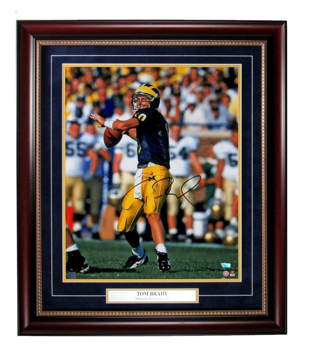 Tom Brady Michigan Signed/Autographed 16x20 Photo Framed Fanatics 167407 - Autographed College Photos