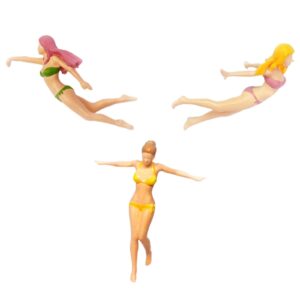 rockible 1:64 girl figure/64 scale miniature model figures resin people miniature people model for diy projects diorama scenery fairy garden layout, style d