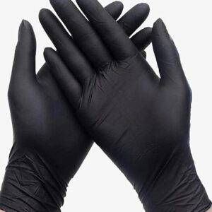 Generic Disposable Nitrile Gloves, Chemical Resistant, Powder-Free, Touch-Friendly, Food Safe, Black, Large, 100-Count