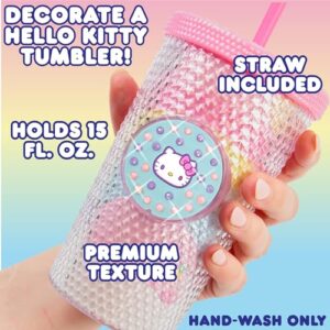 Hello Kitty And Friends Glitzy Pop Sparkling Tumbler, 15oz Hello Kitty Tumbler, Cute Hello Kitty Water Bottle Kids Adults, Hello Kitty Water Bottle With Straw, Pink Hello Kitty Water Bottle for School