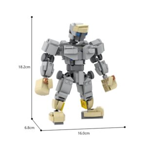 HzrYod Real Steel Action Figures Building Block Sets, Mech Robot Attom Model Toy Collectible Mecha Building Kit for Kids Adults (370 Pcs)